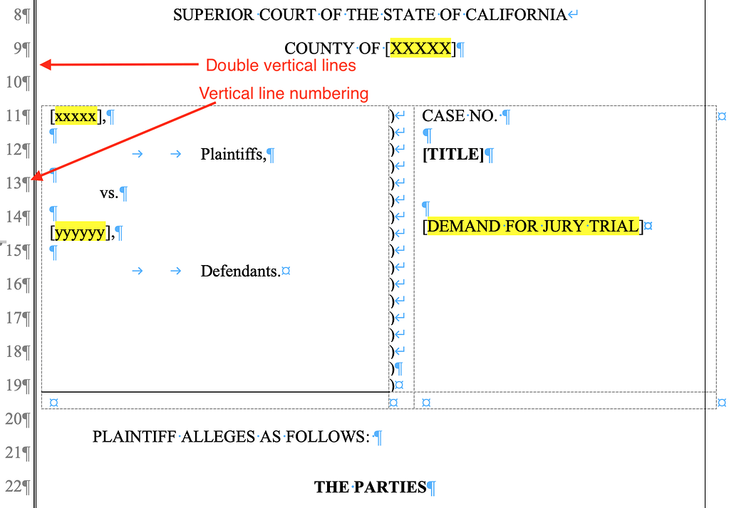 Including vertical line and line numbers in margin - Scrivener for ...