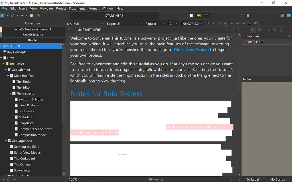 Dark mode font color inconsistency? - Windows Beta (Archived) - Literature & Latte Forums
