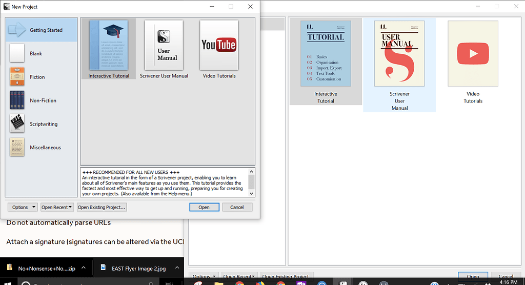 [BUG] - New Project Open Window Resize Issue - Windows Beta (Archived) - Literature & Latte Forums