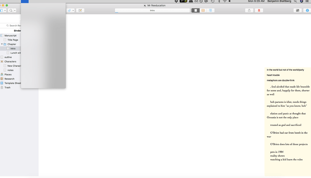 Scrivener opens some files with big black boxes and empty drop down menus - Scrivener for macOS ...