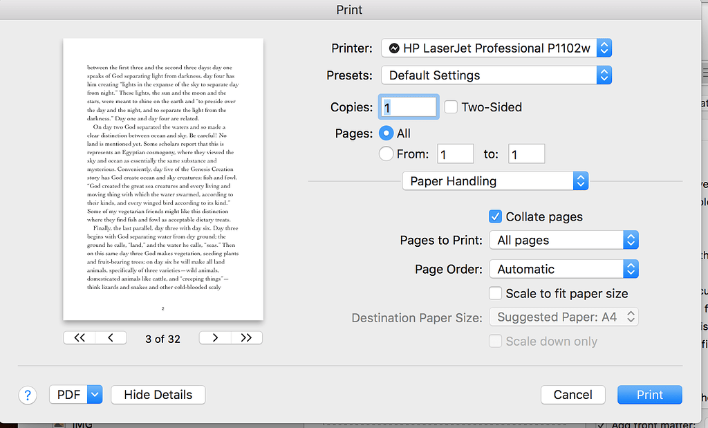 Compile to Draft forces A4 paper - Scrivener for macOS - Literature ...