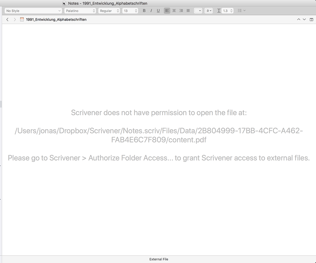 Permission problem on some PDFS - Scrivener for macOS - Literature & Latte Forums