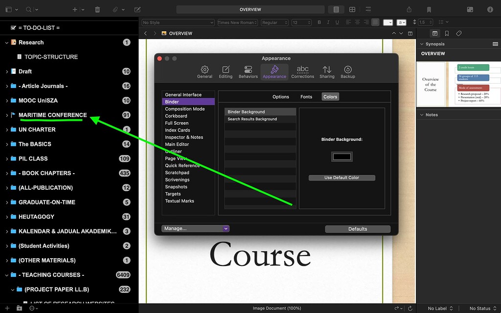 Binder Font Colour (Sep, 2022) - Scrivener for macOS - Literature ...