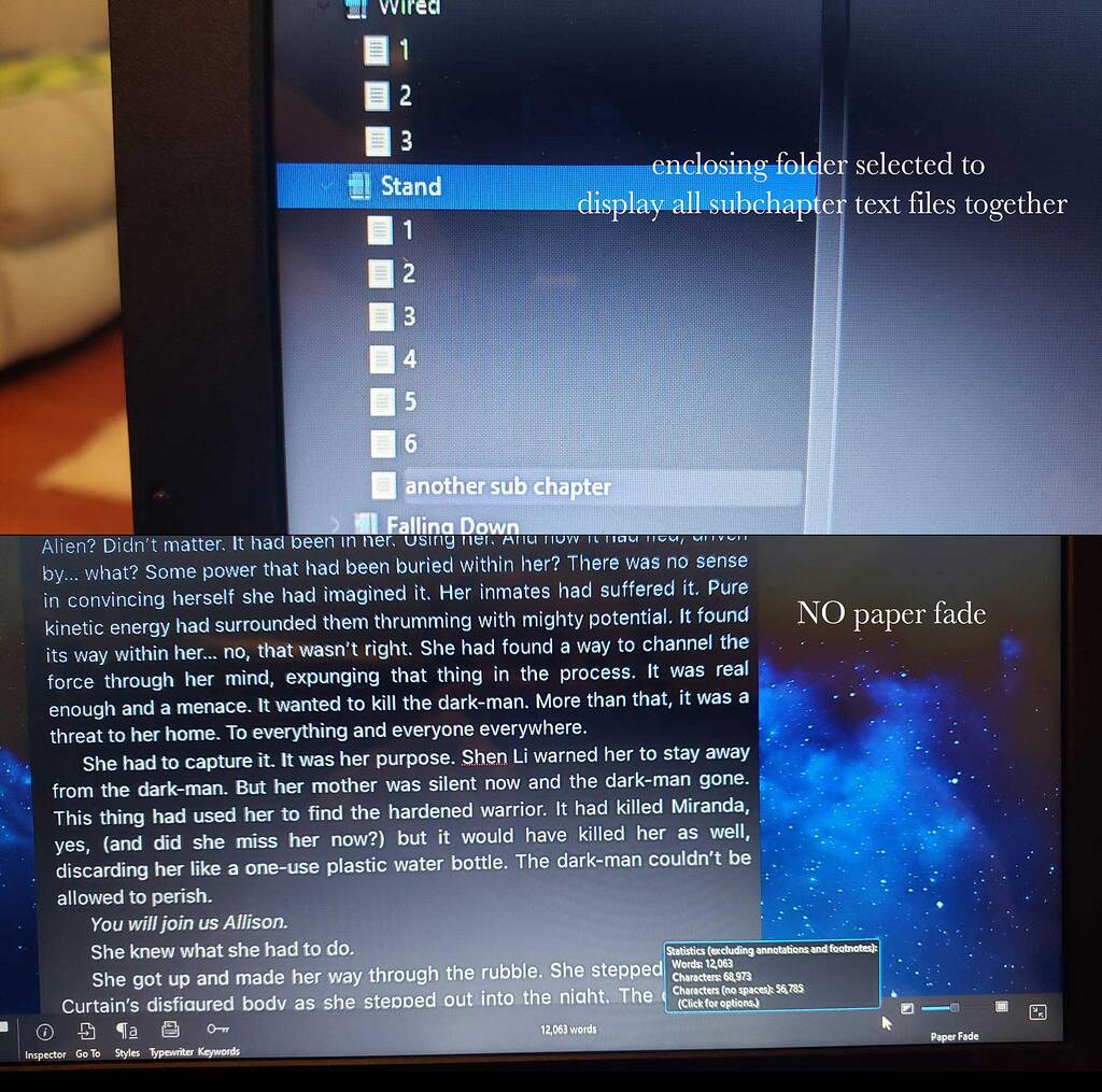 Composition paper fade chapter issue - Scrivener for Windows - Literature & Latte Forums