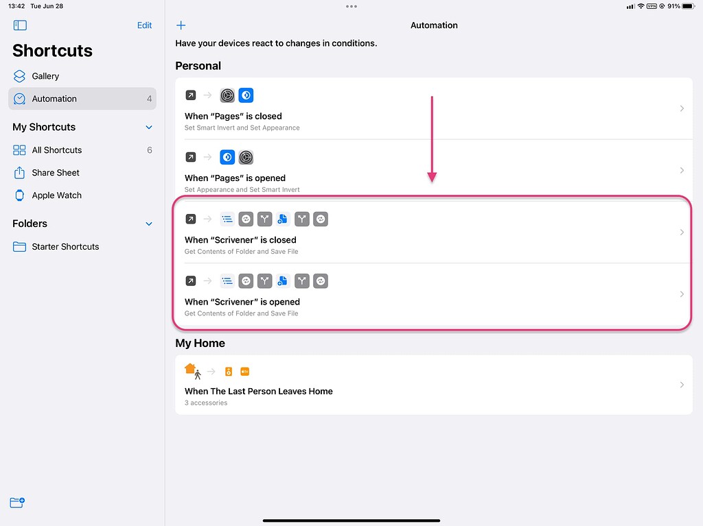 Enable iCloud Drive sync using Shortcuts' personal automations - Scrivener for iOS - Literature ...