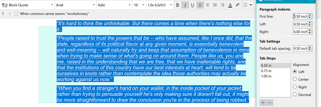 Please fix paragraph highlight box to draw *rectangles* from left ...