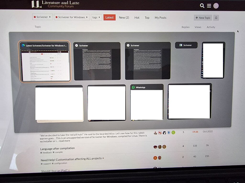 Extra windows when in Composition mode - Scrivener for Windows - Literature & Latte Forums