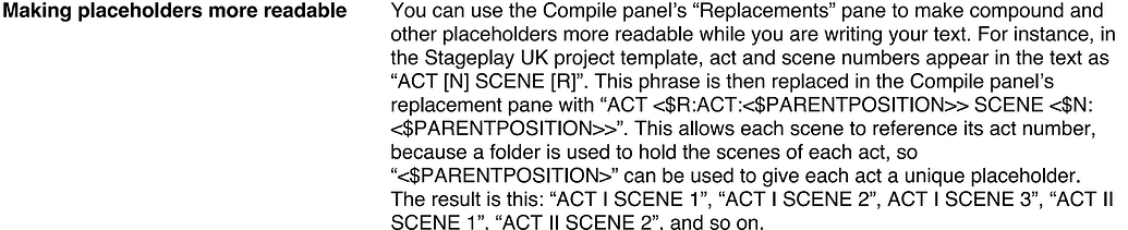 Compiling Stage play, UK format - Act and scene numbers missing (just ...