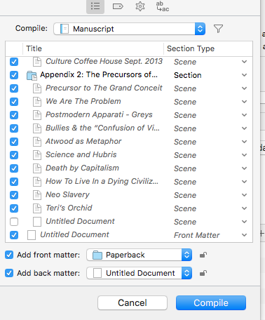 Header and Footer settings not working - Scrivener for macOS - Literature & Latte Forums