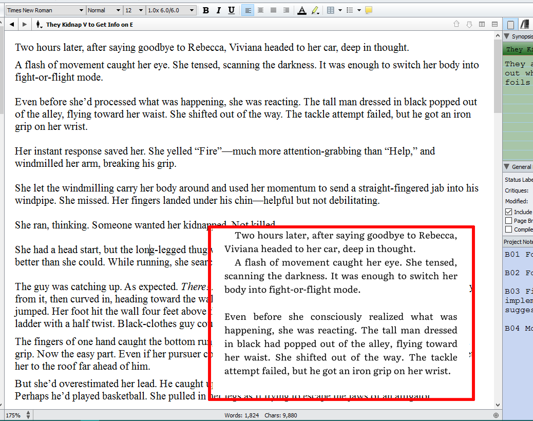Help: Formatting Changed for Part of a Scene - Scrivener for Windows - Literature & Latte Forums