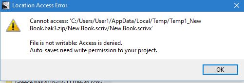 Suddenly, unable to read from Backup file - Scrivener for Windows - Literature & Latte Forums