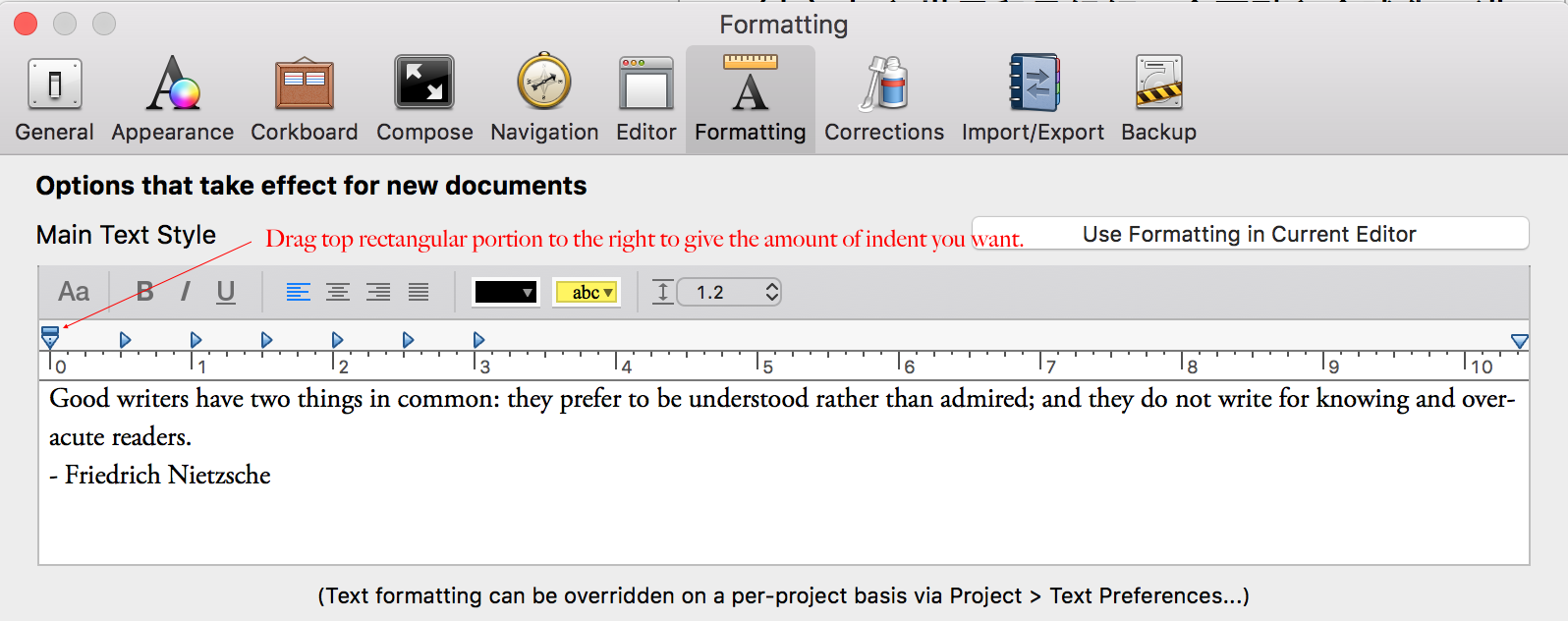 How Do I Indent The First Line Of A Paragraph Scrivener For Macos Literature And Latte Forums