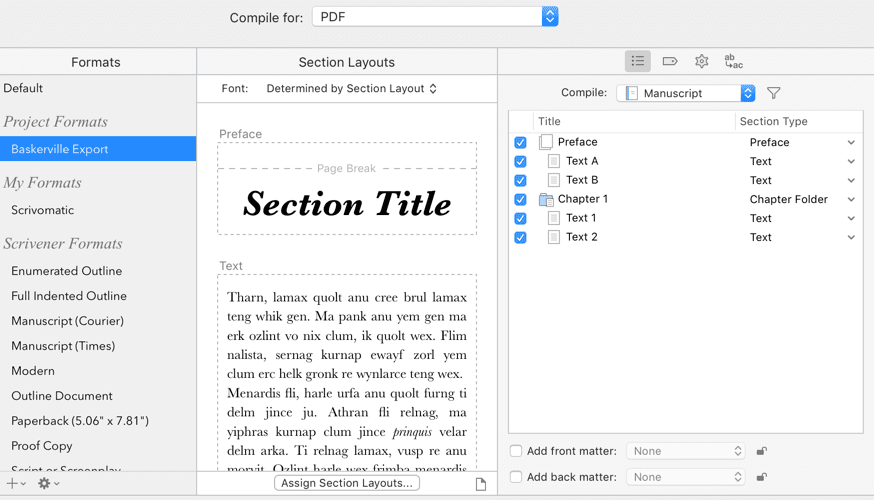 Compile: Where is "Quick Font Override"? - Scrivener for macOS - Literature & Latte Forums