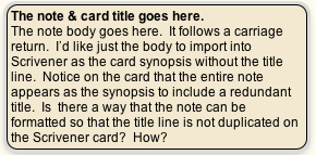 Question about importing synopsis into Scrivener - Scapple for macOS ...