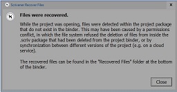 Beta 13 -- "Files Recovered" loading exception on support files for non-RTF docs - Windows Beta ...