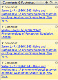 Can you link comments / footnotes to multiple points in text ...