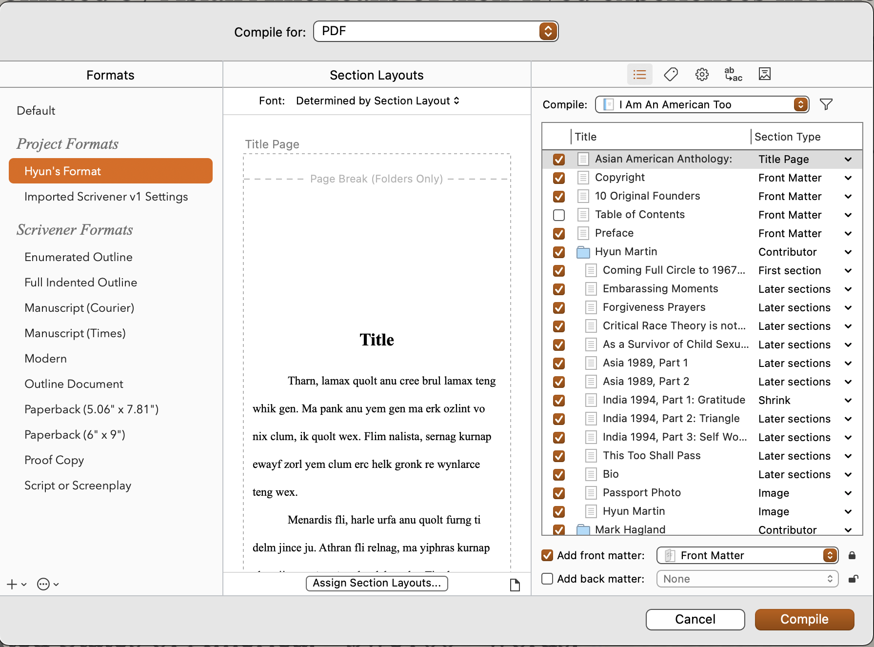 Lost My Compile Formatting Settings - Scrivener for Windows - Literature & Latte Forums