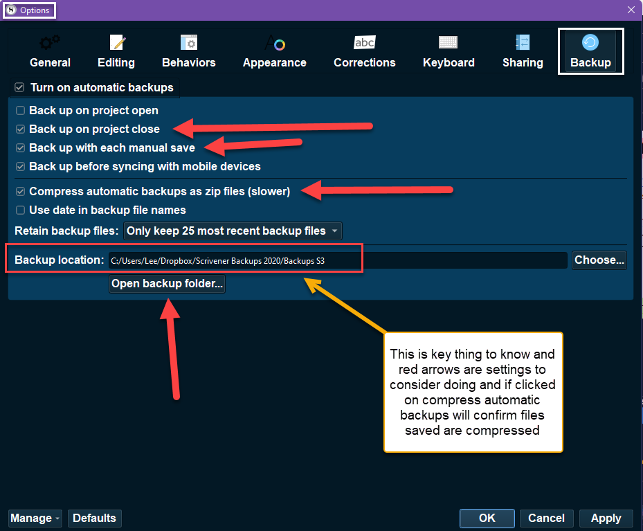 Restoring files - Scrivener for Windows - Literature & Latte Forums