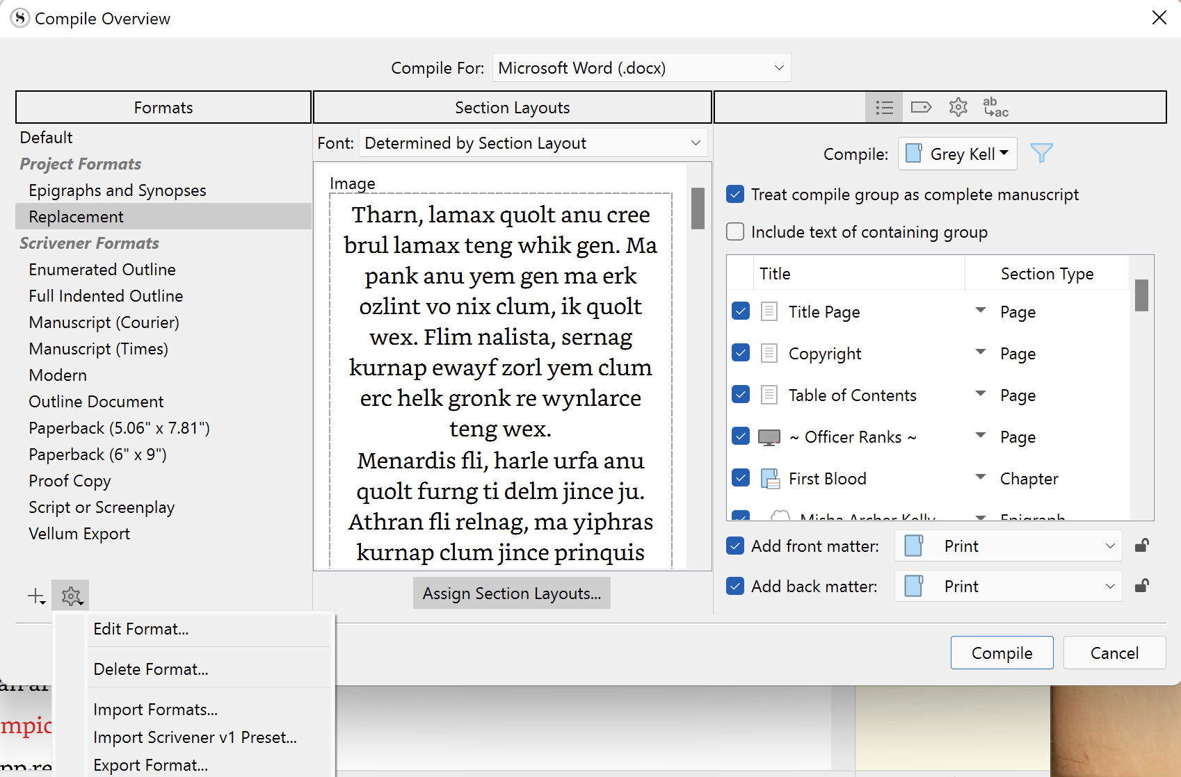 BUG? Section Layouts do NOT create Page Breaks when compiled! - Scrivener for Windows ...