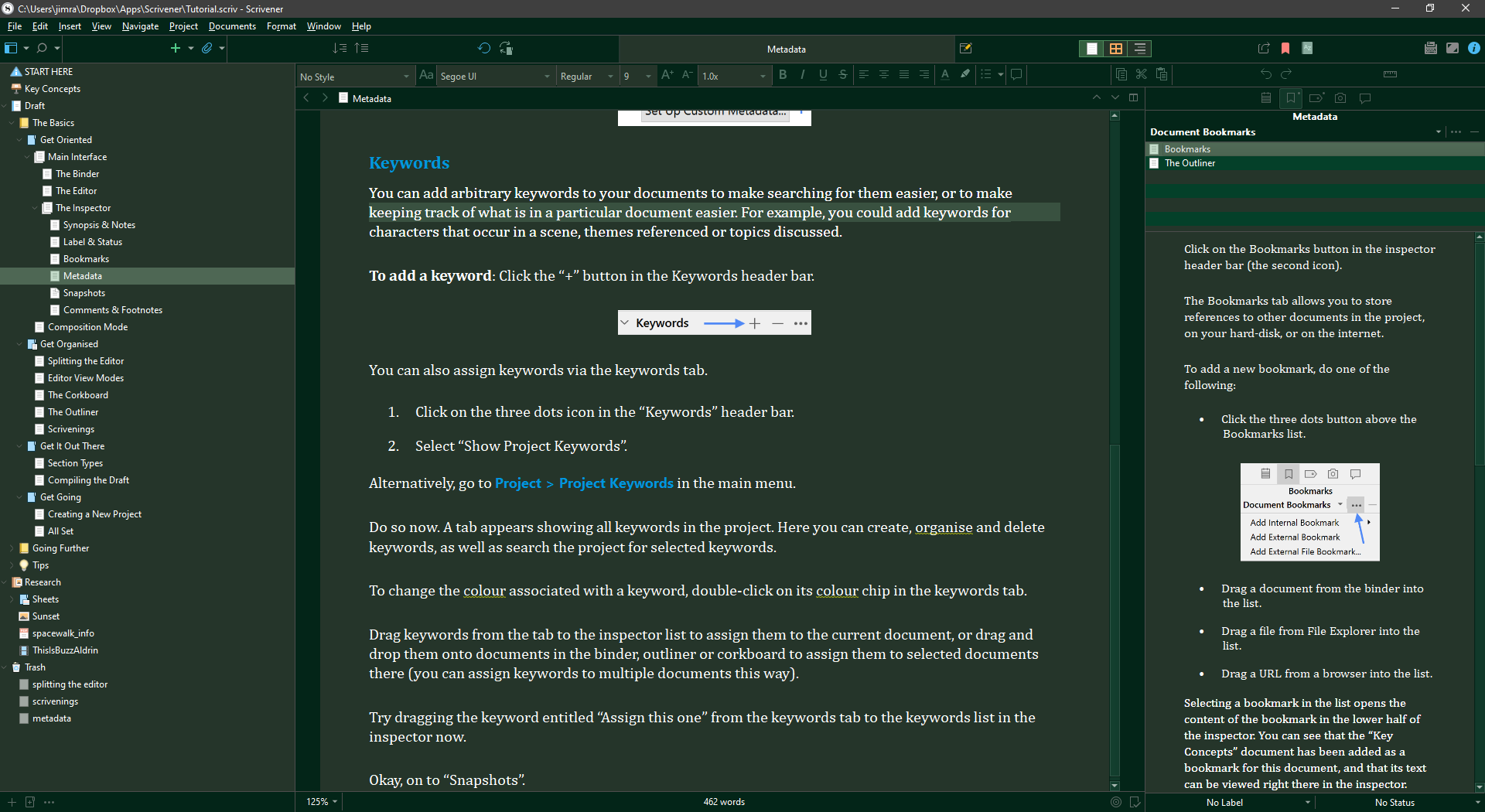 Can I access the same text (document) from different folders in Binder without duplicating it ...