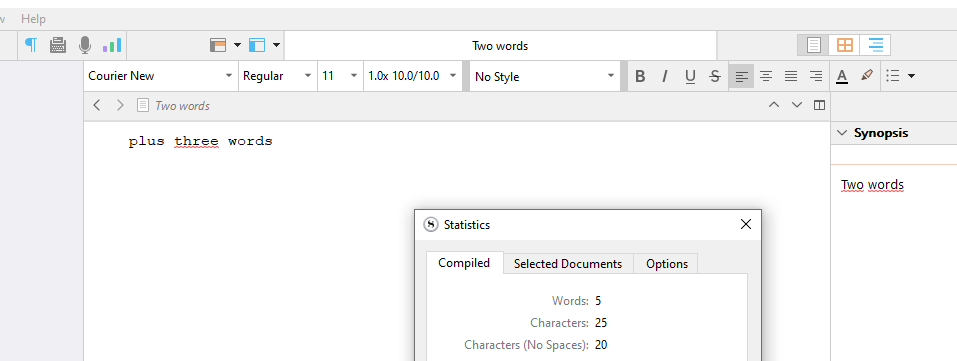 How does word count include synopsis? - Scrivener - Literature & Latte ...