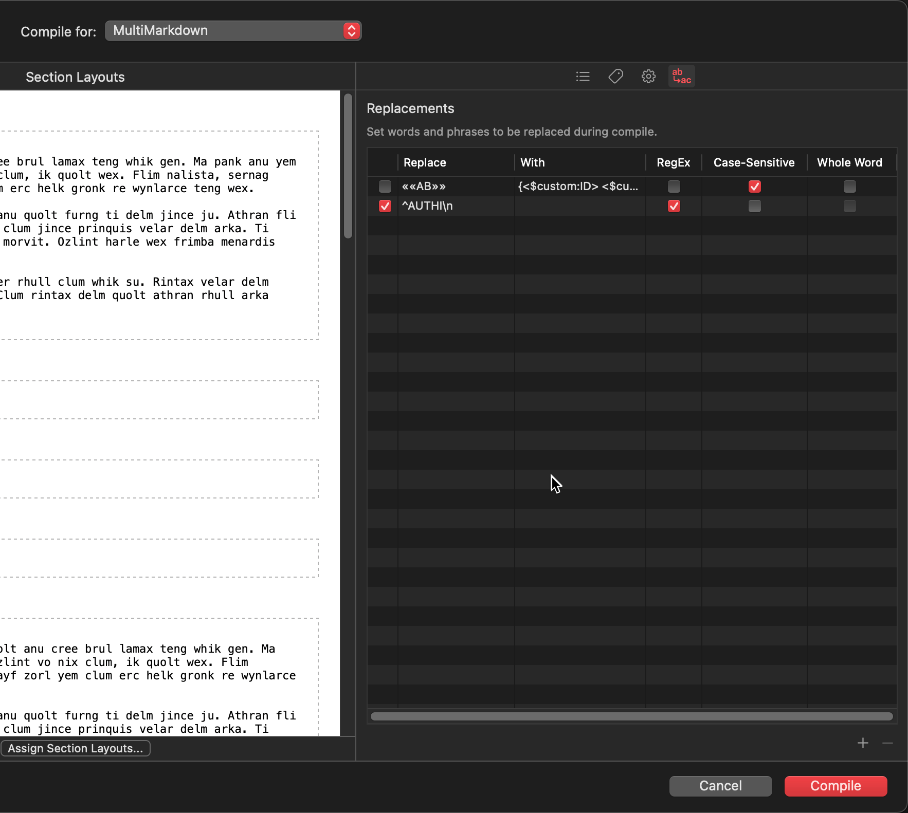 How delete a whole line during complilation process - Scrivener for Windows - Literature & Latte ...